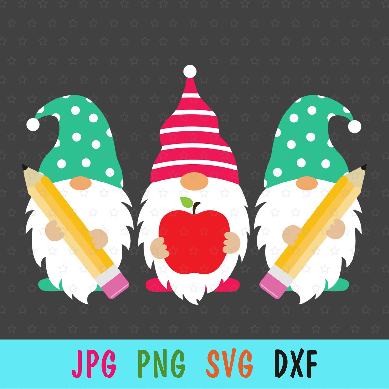 School Gnomes SVG for Cricut, Back to School Print for T-shirt, Gnomes ...