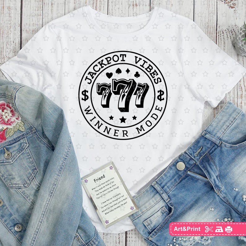 Jackpot Vibes Svg for Cricut Winner Mode Svg Playing Card - Etsy