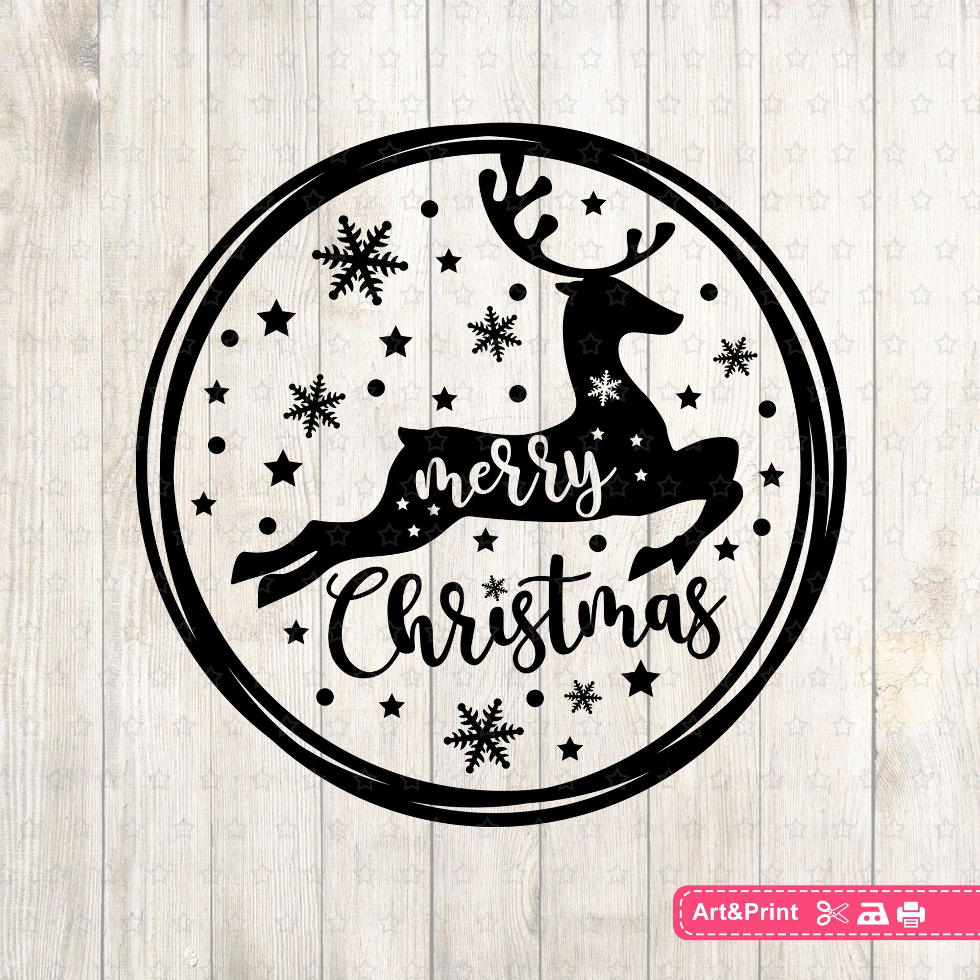Reindeer Merry Christmas Svg for Cricut Christmas Decor for - Etsy UK