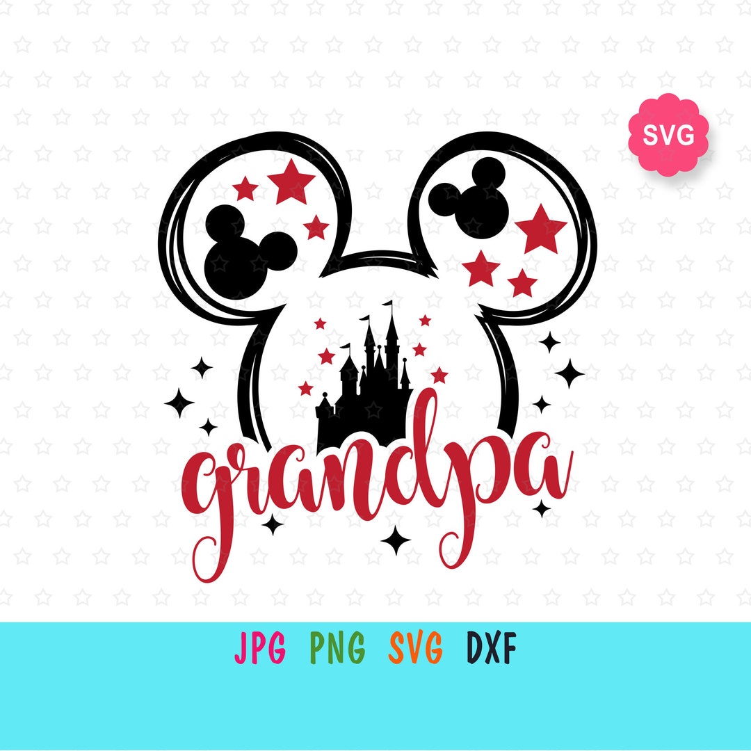 Mouse Grandpa Svg for Cricut, Grandpa Print for T-shirt, Papa Svg ...