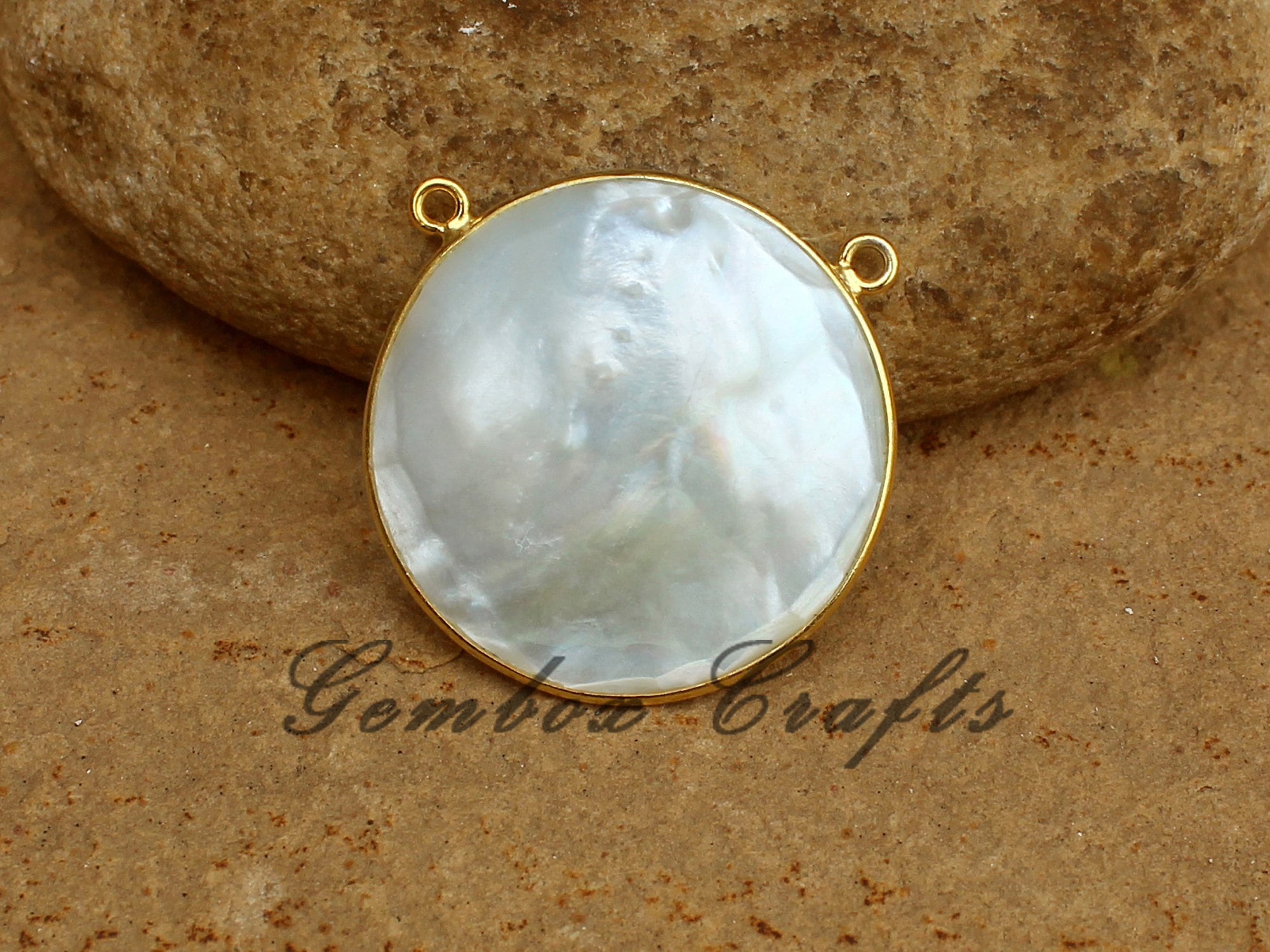 Natural Mother of Pearl Round Checker Cut 925 Sterling Silver | Etsy