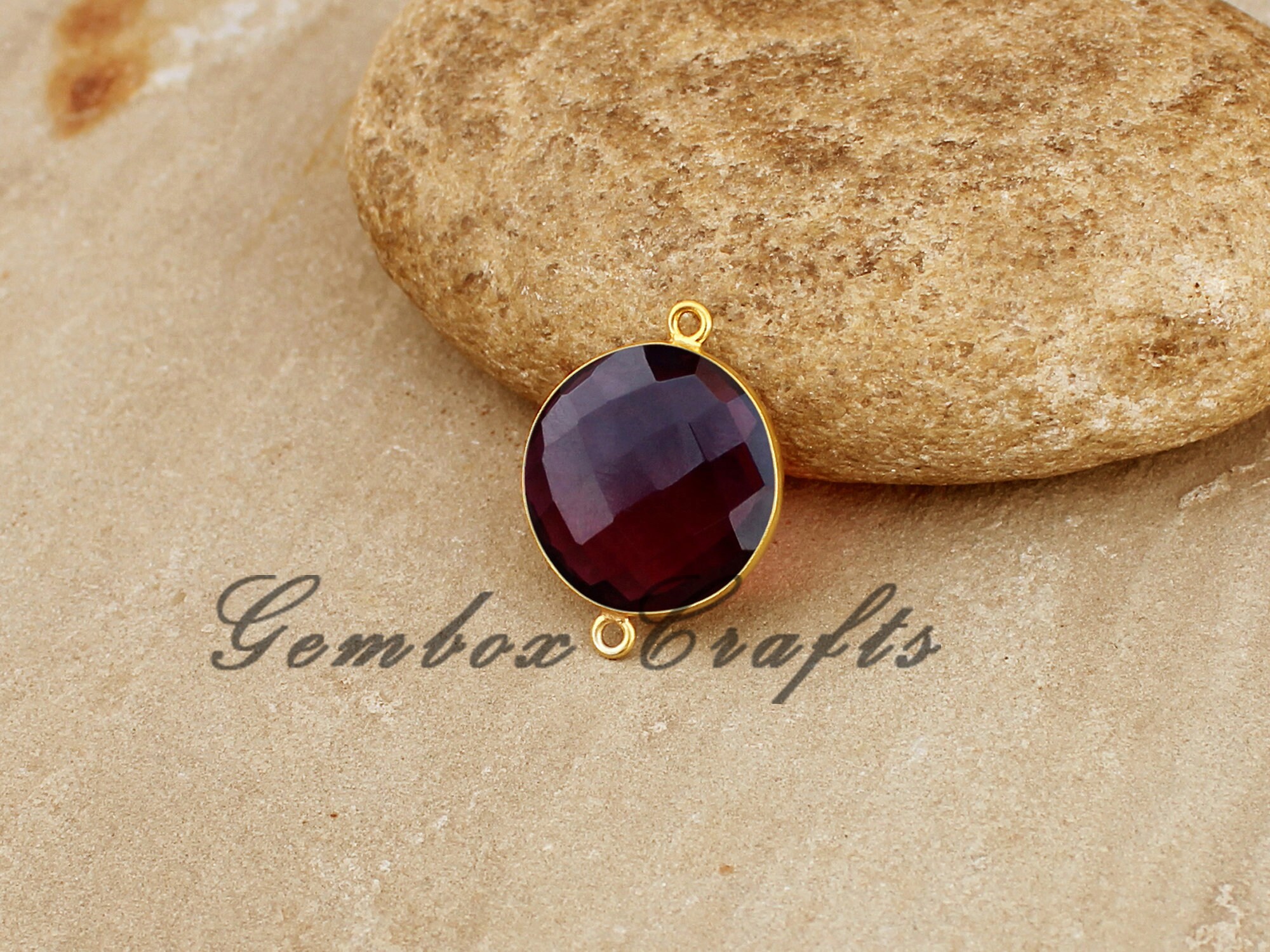 Ruby Hydro Quartz Round Briolette 925 Sterling Silver Gold - Etsy
