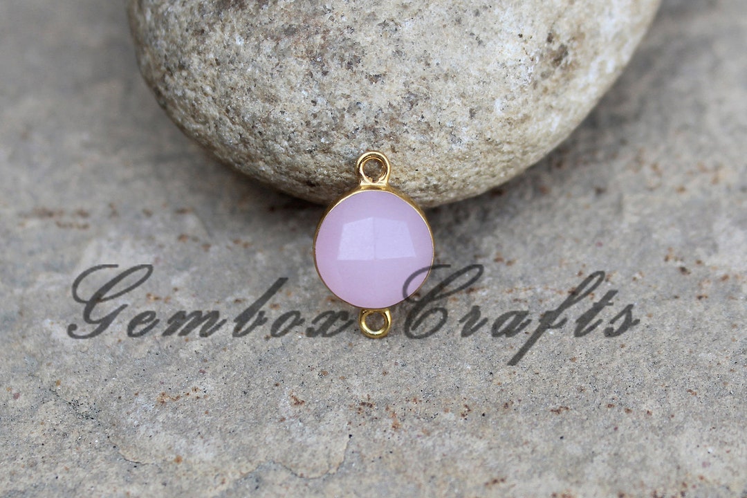 Rose Hydro Quartz Round Checker Cut 925 Sterling Silver Gold Plated ...