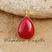 Red Coral Gemstone Pendant, Stabilized Coral 14KT Vermeil Locket, Red ...