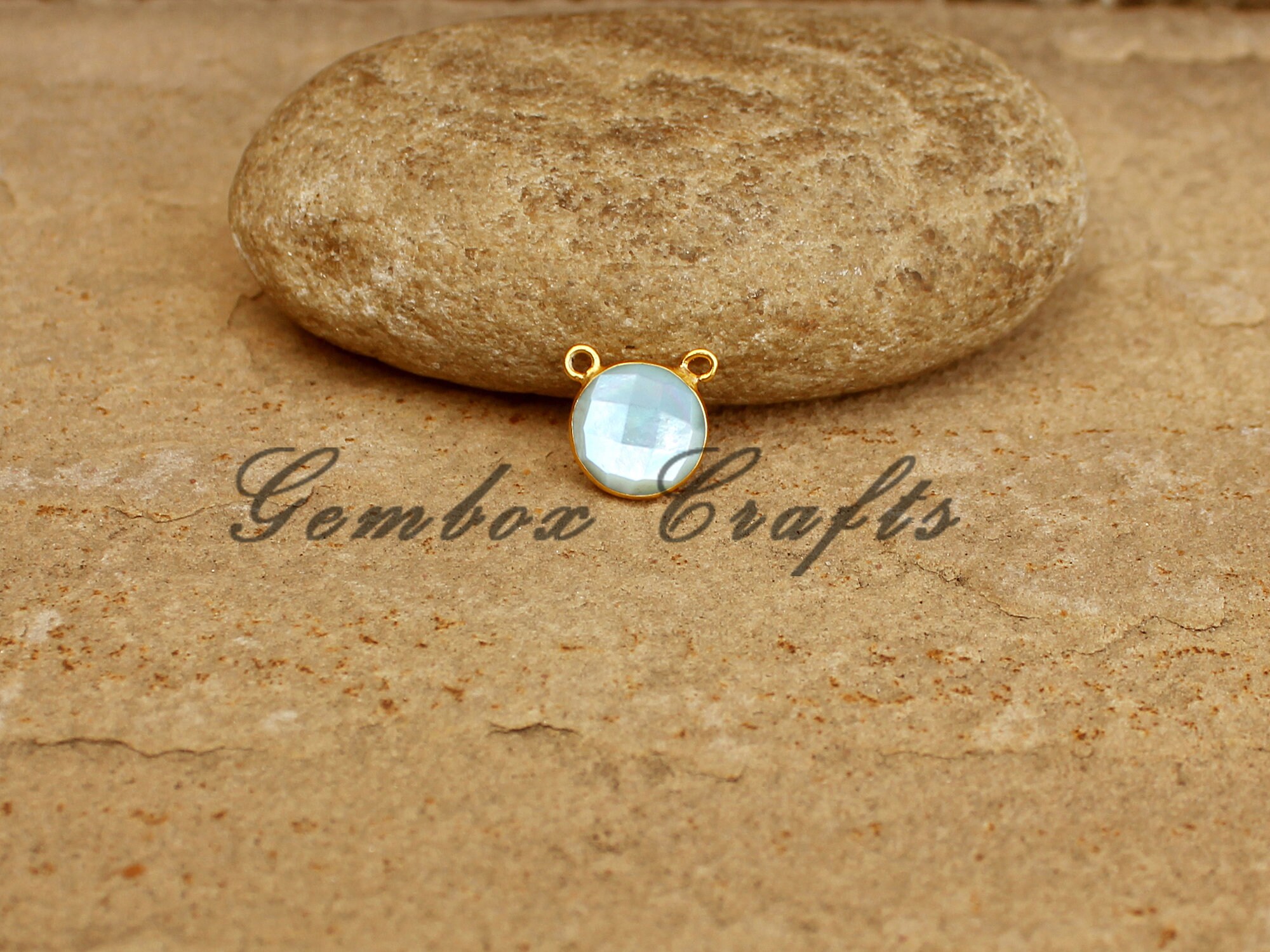 Natural Mother of Pearl Round Checker Cut 925 Sterling Silver | Etsy