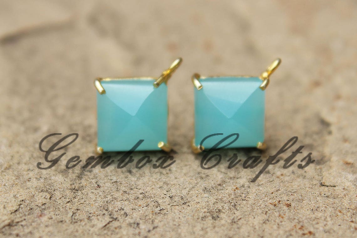 Aqua Hydro Quartz 10mm Pyramid Faceted 925 Sterling Silver | Etsy