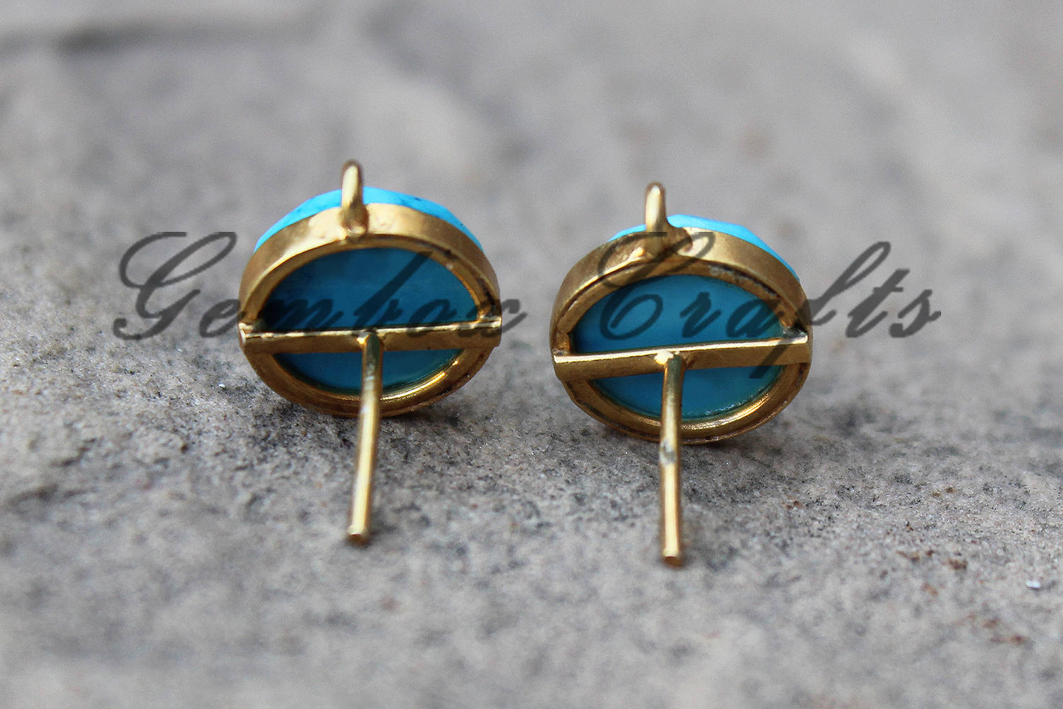 Stabilized Blue Turquoise Round Checker Cut 925 Sterling - Etsy