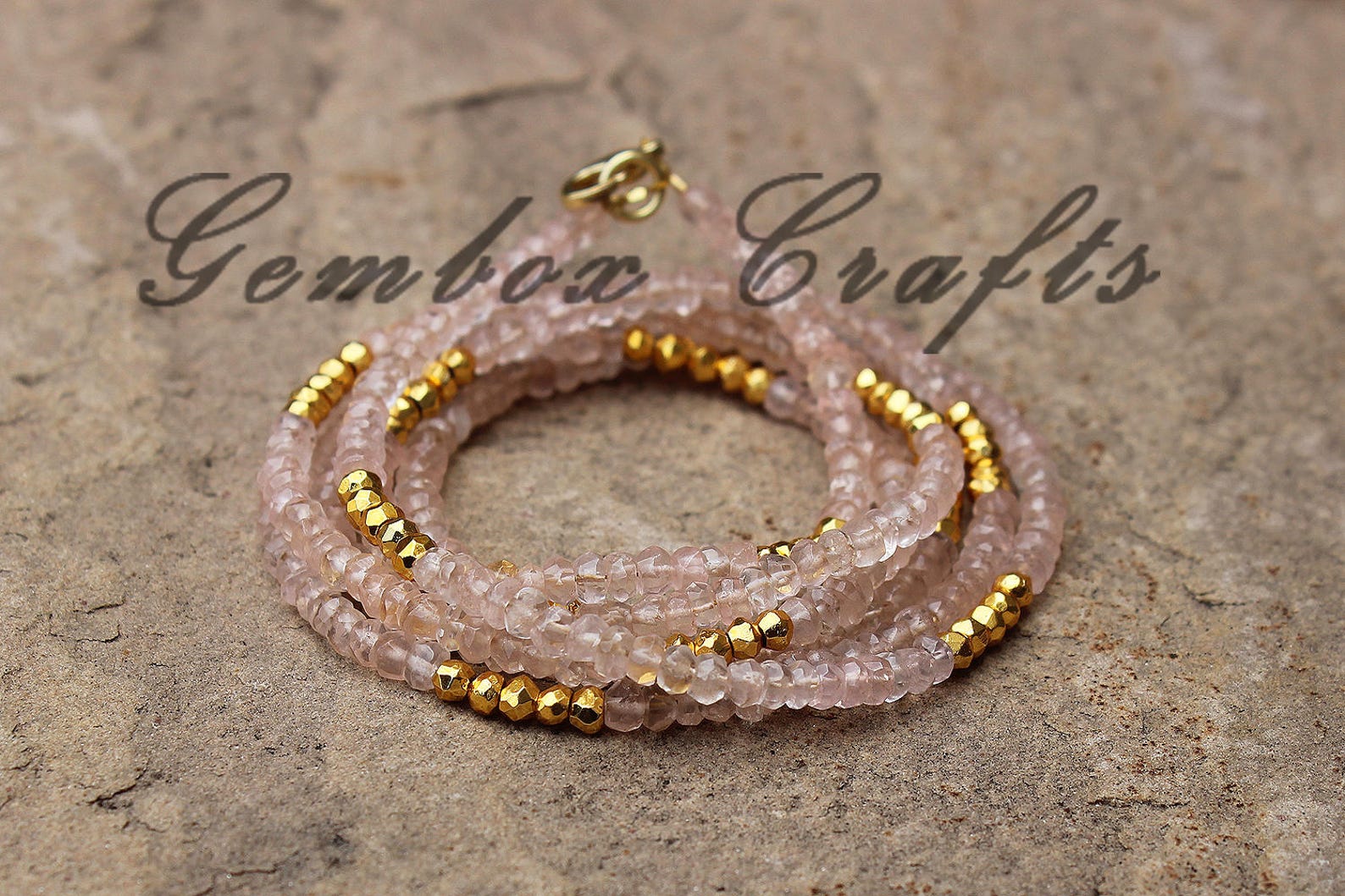 Beautiful Rose Quartz & Golden Pyrite 3-4mm Roundel Faceted | Etsy