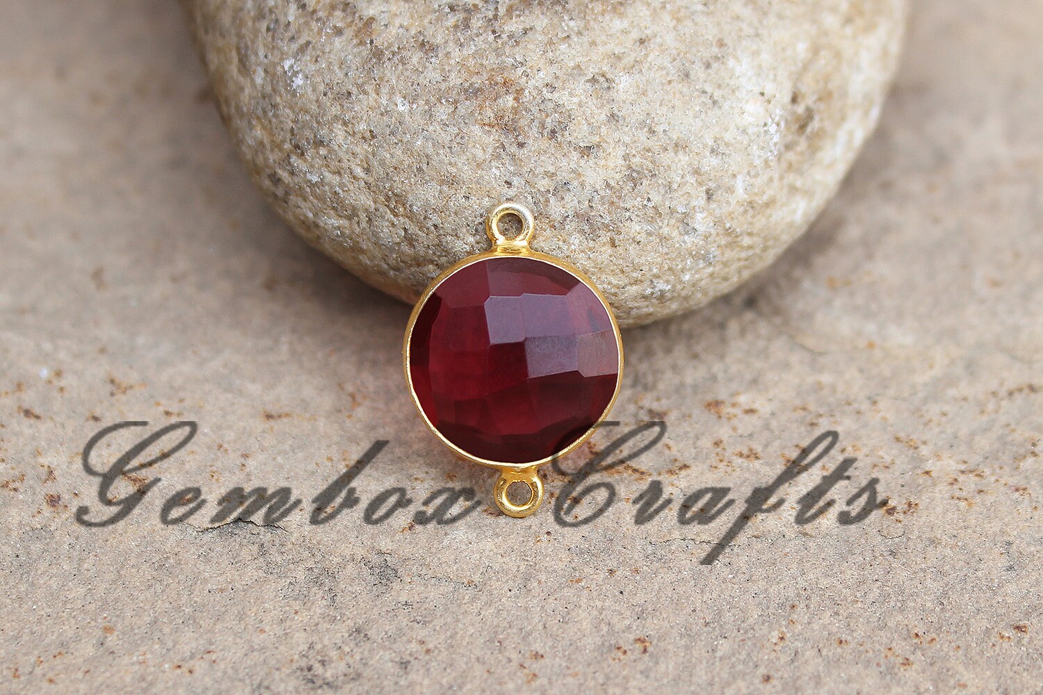 Ruby Hydro Quartz Round Briolette 925 Sterling Silver Gold - Etsy