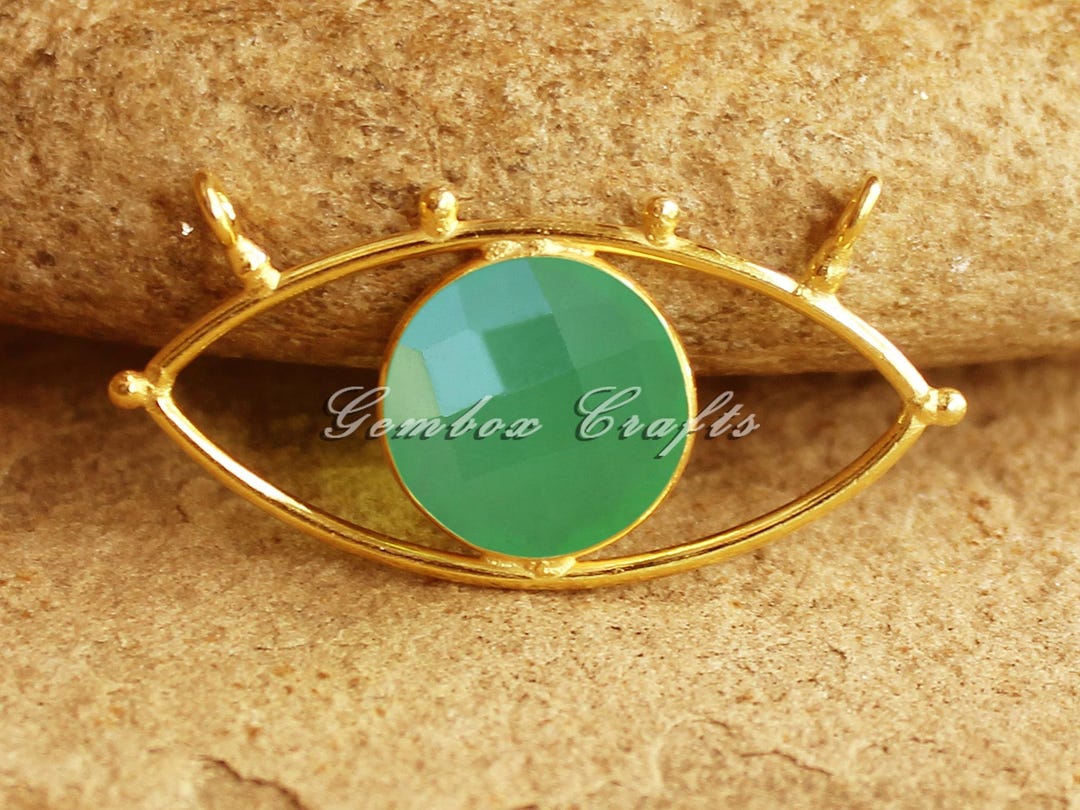 Chrysoprase Quartz Round Checker Cut Gemstone Marquise Evil Eye Fine ...