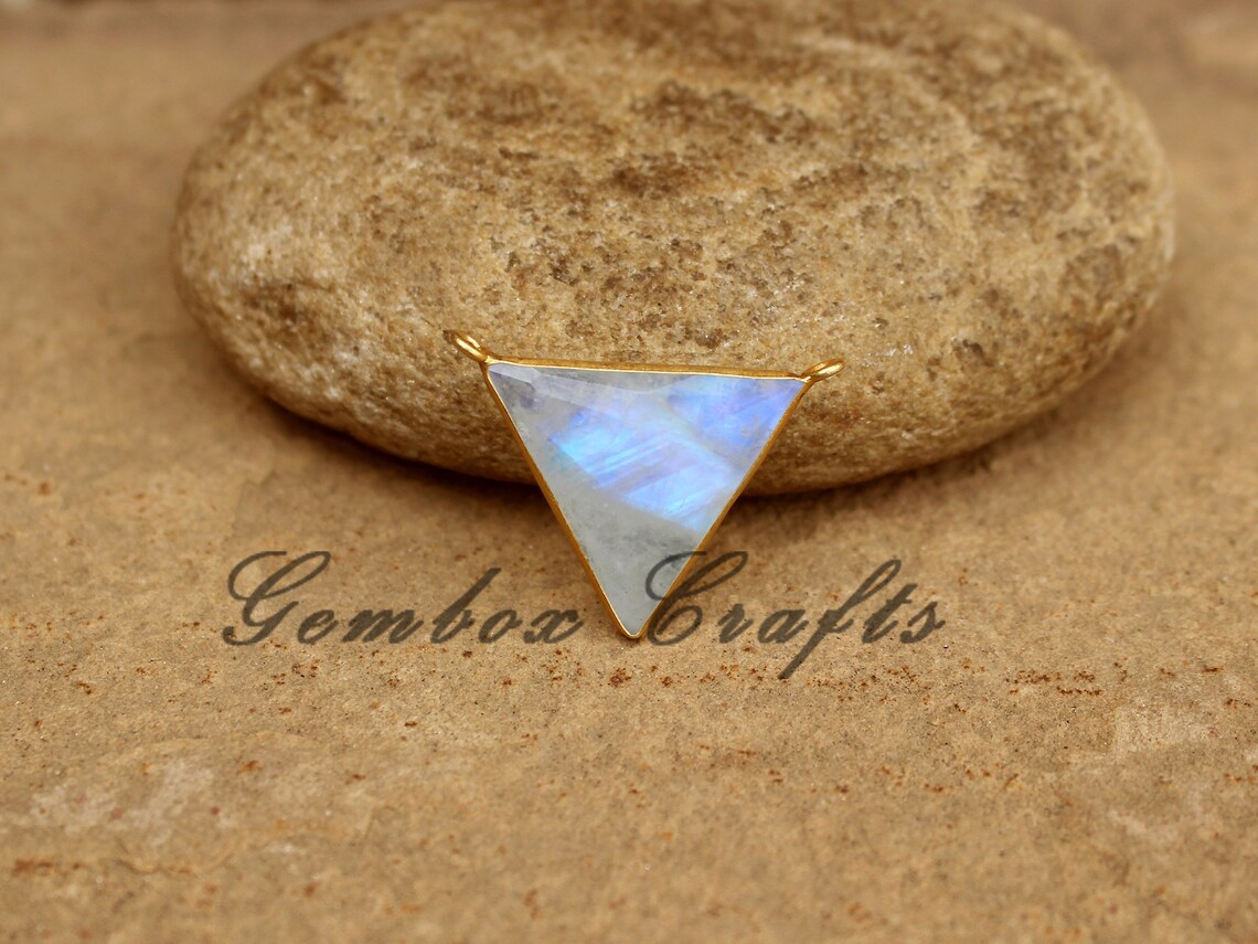Natural Rainbow Moonstone Triangle Briolette 925 Sterling - Etsy