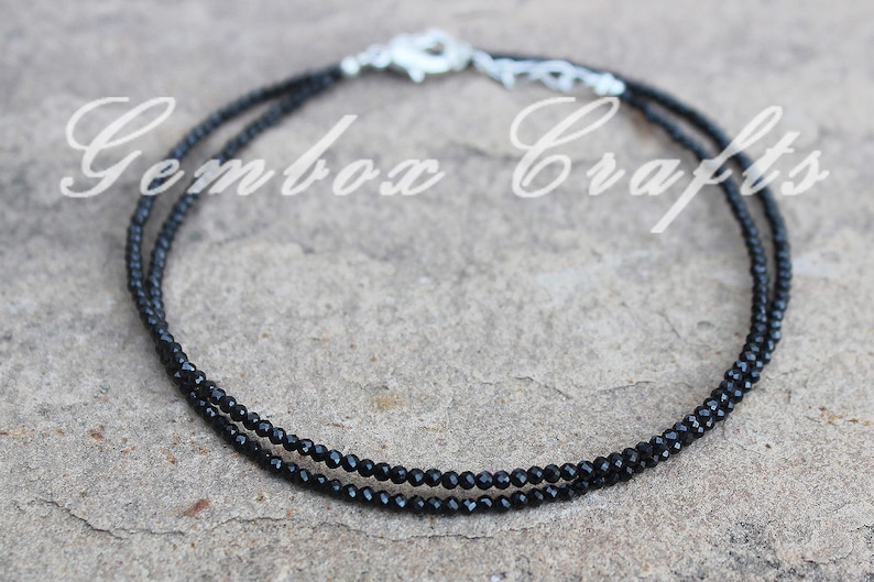 Beautiful Natural Black Spinel 2mm Roundel Faceted Silver | Etsy