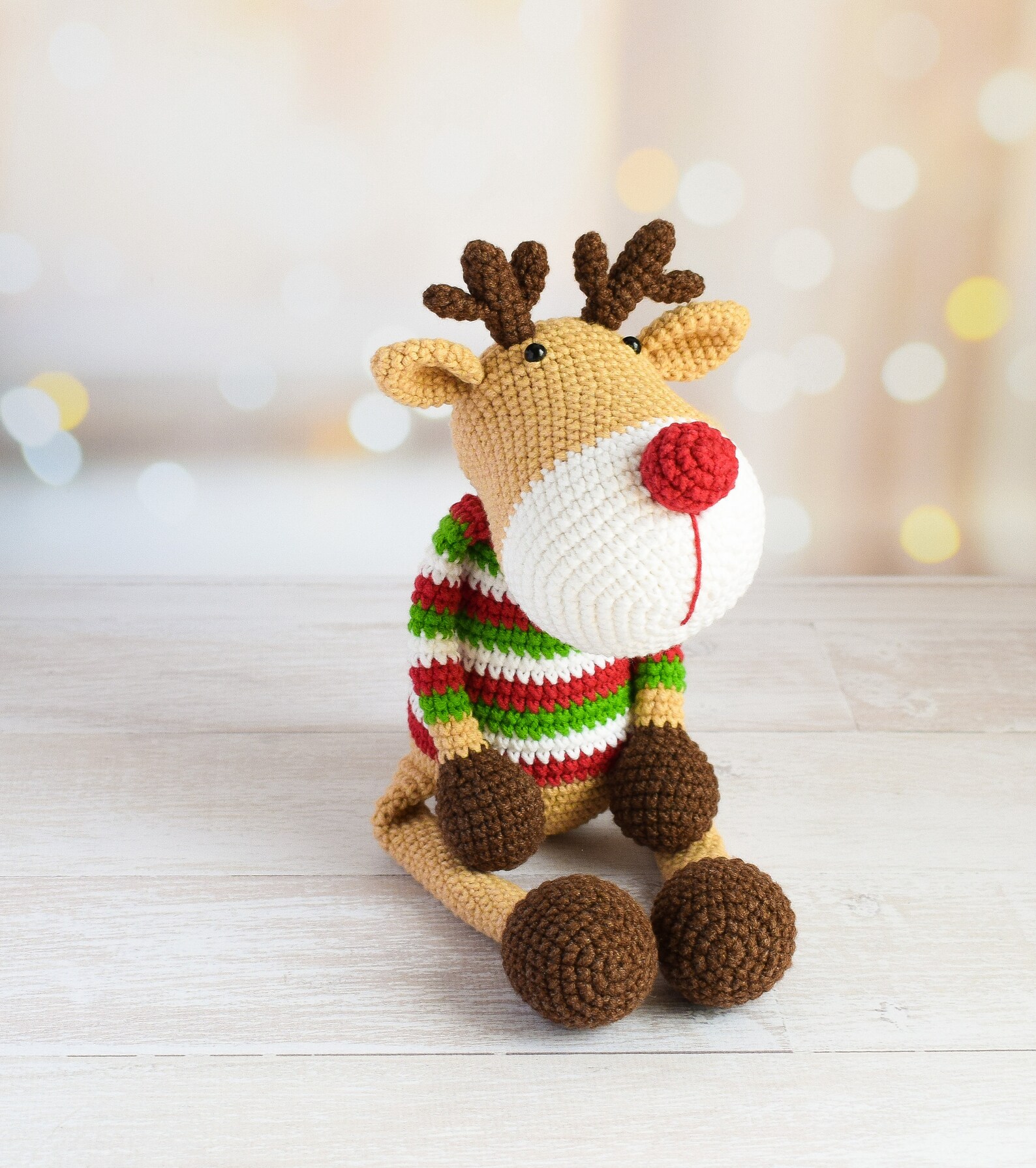Easy Pattern Crochet Christmas Deer With Long Legs Christmas Deer ...