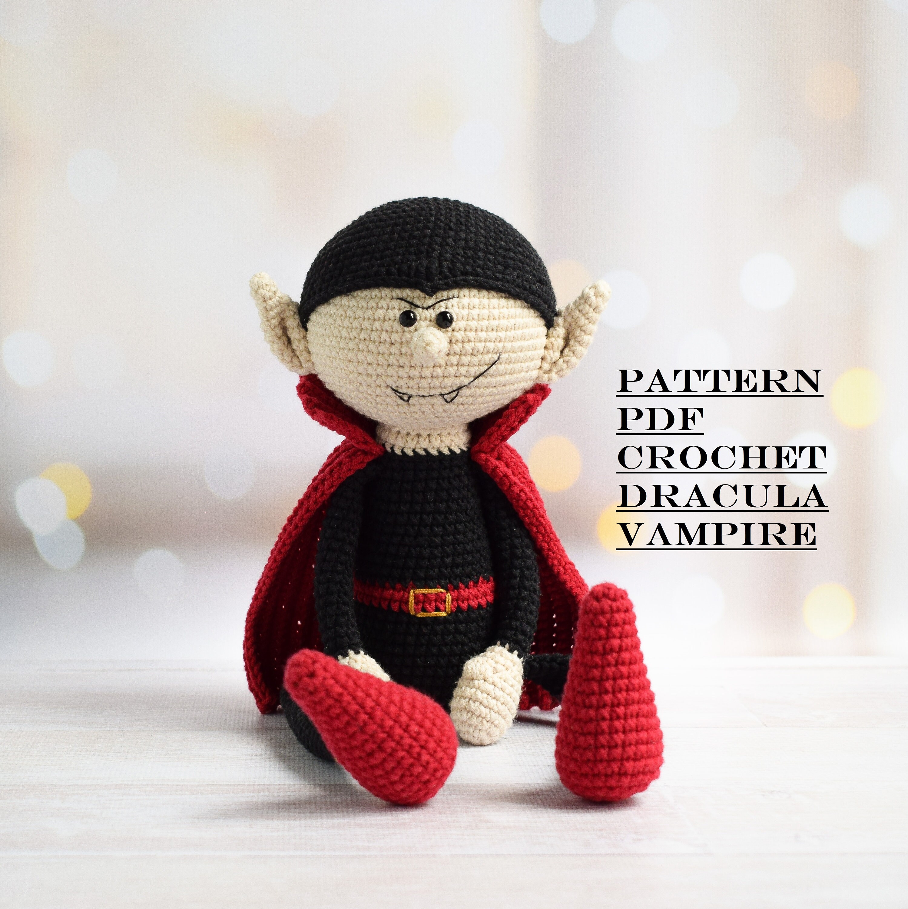 Easy Pattern Crochet Halloween Vampire Dracula With Long Legs - Etsy