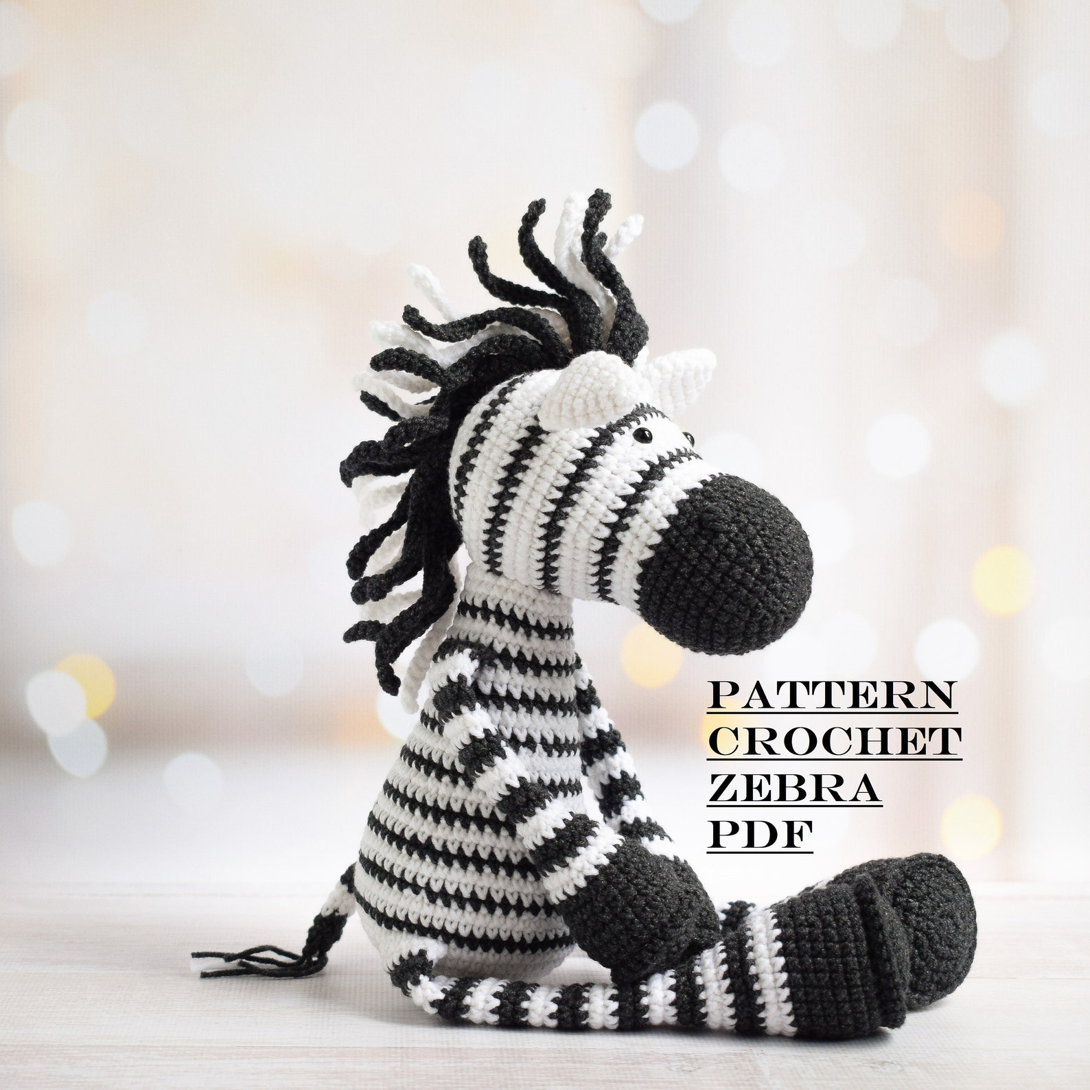 Easy Pattern Crochet Zebra With Long Legs Zebra Amigurumi PDF Crochet ...