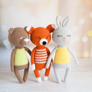 Easy Pattern Crochet Forest Animals 3 in 1 SET Amigurumi Forest Animals ...