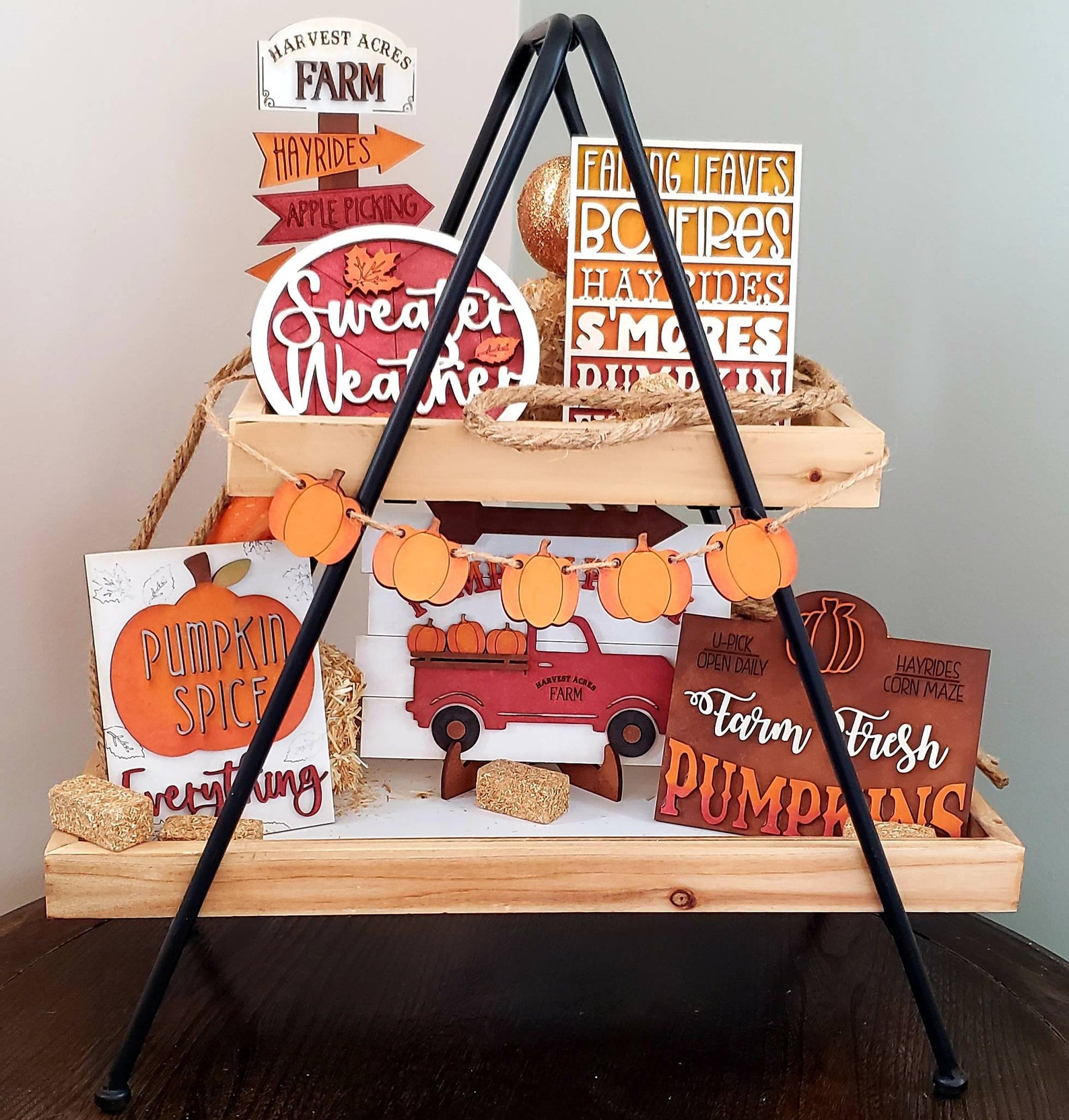 Fall Tiered Tray Decor Pumpkin Patch Bundle Autumn Signs - Etsy