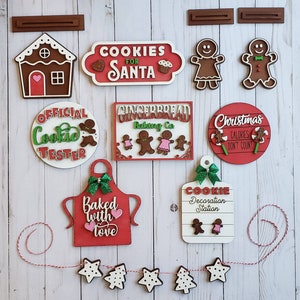 Gingerbread, Christmas, Holiday, Festive Tiered Tray Decor, Bundle ...
