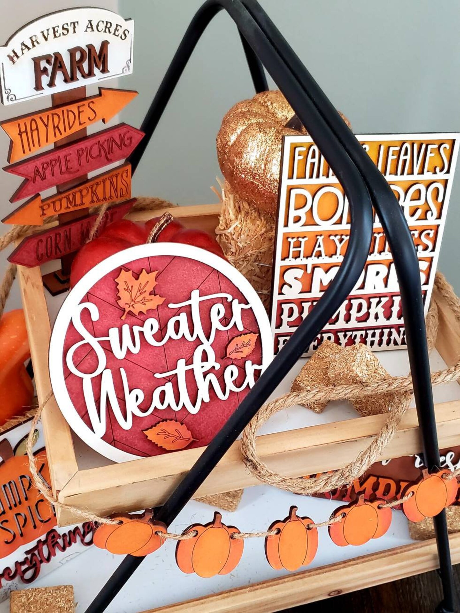 Fall Tiered Tray Decor Pumpkin Patch Bundle Autumn Signs - Etsy