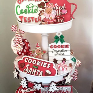 Gingerbread, Christmas, Holiday, Festive Tiered Tray Decor, Bundle ...