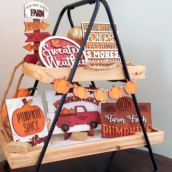 Fall Tiered Tray Decor - Etsy