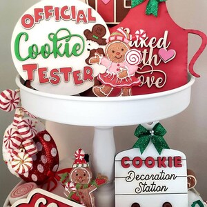 Gingerbread, Christmas, Holiday, Festive Tiered Tray Decor, Bundle ...