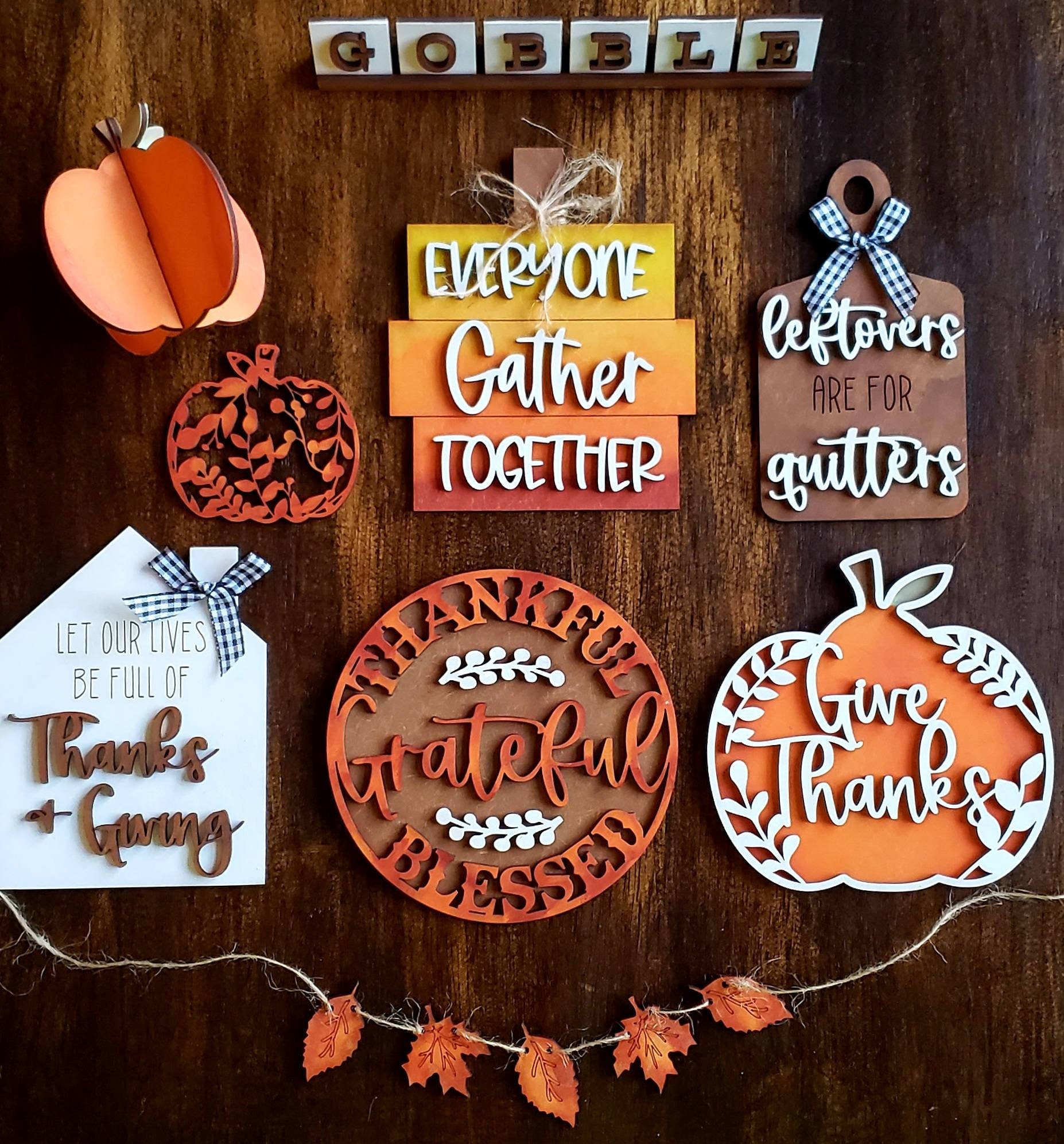 Fall Thanksgiving Tiered Tray Decor Pumpkin Bundle Autumn | Etsy