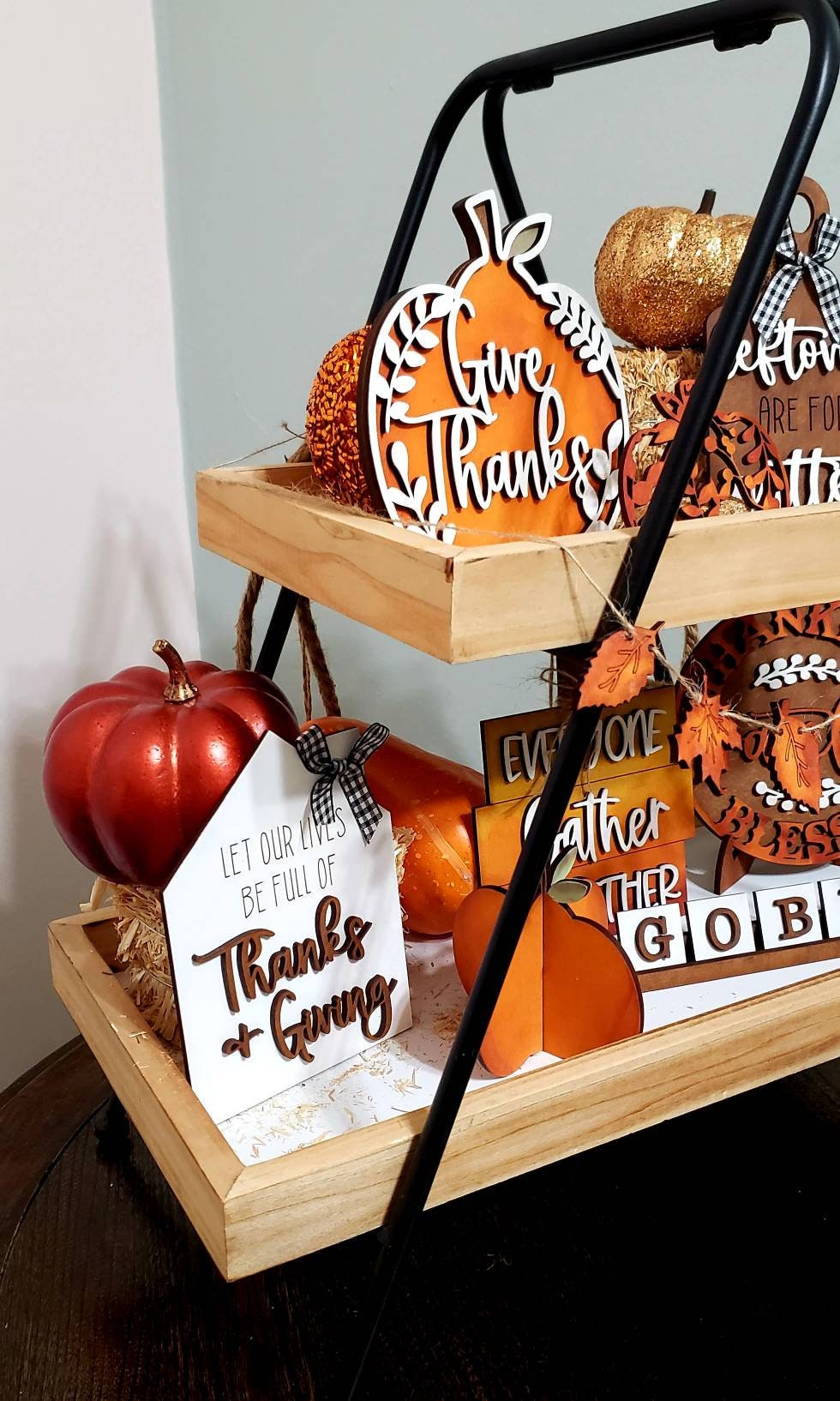 Fall Thanksgiving Tiered Tray Decor Pumpkin Bundle Autumn | Etsy