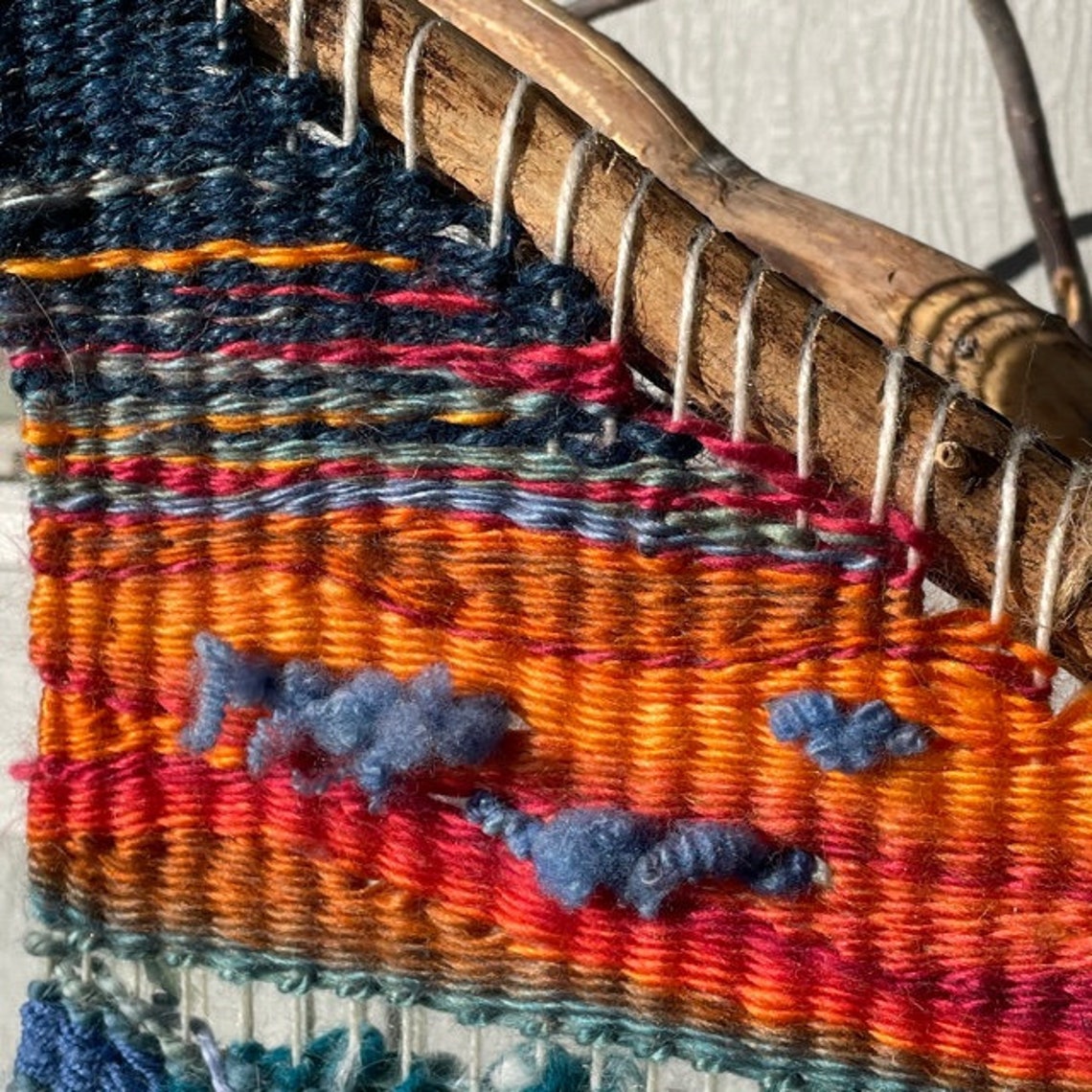 Branch Weaving, Sunset Wall Hanging, Fiber Art, Woven Wall Art, Ocean ...