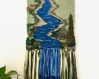 Branch Weaving, Sunset Wall Hanging, Fiber Art, Woven Wall Art, Ocean ...