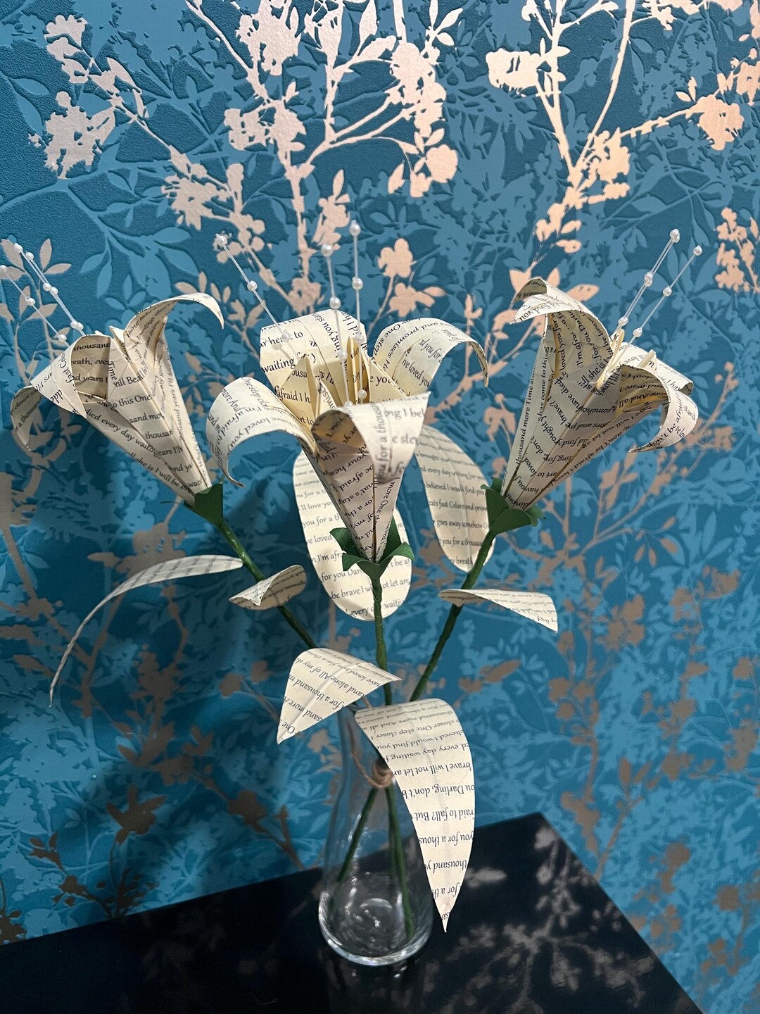 Personalised Paper Flowers With Your Choice of Message, Song or Vows ...