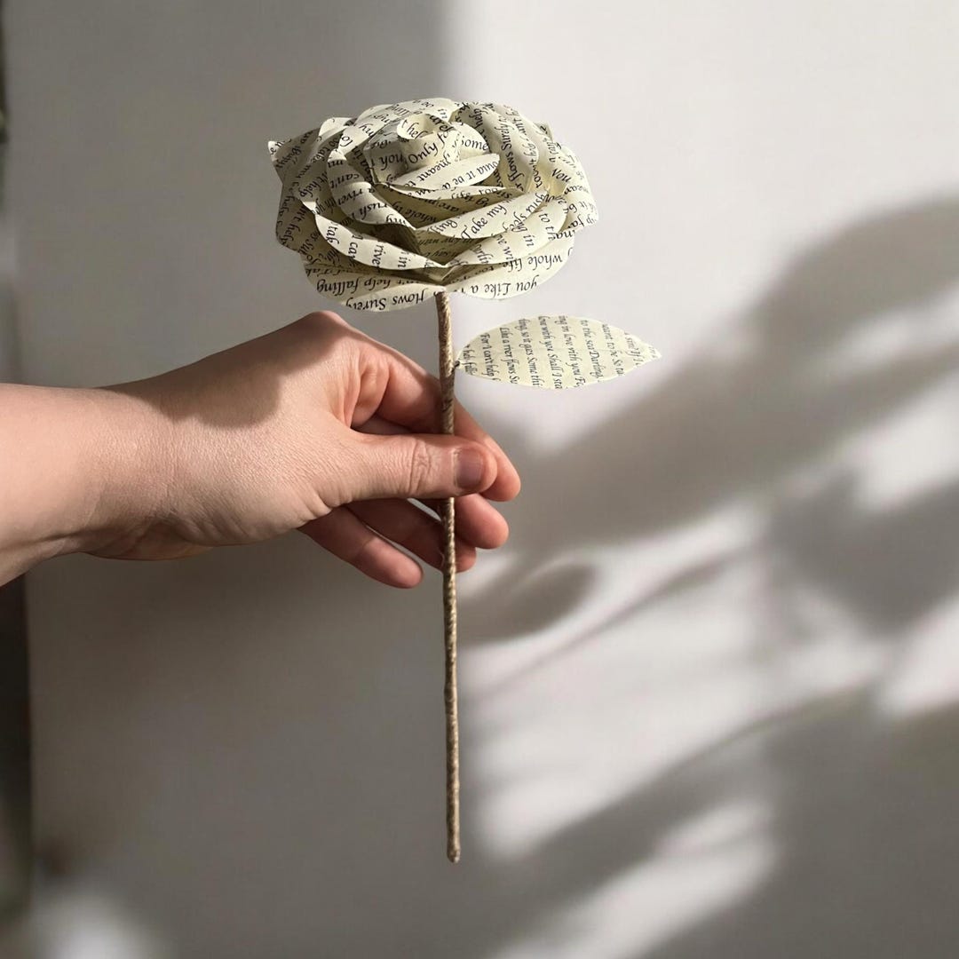 Paper Flowers With Song Lyrics | Personalised Flowers for Anniversary ...
