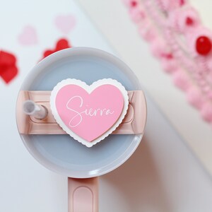 Valentine’s Day Heart Stanley Topper, Heart Stanley Name Plate, Custom ...