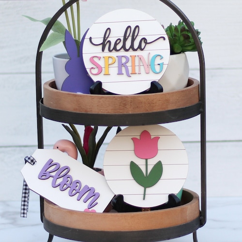 Spring Tiered Tray Decor Bundle Spring Decorations for Home - Etsy