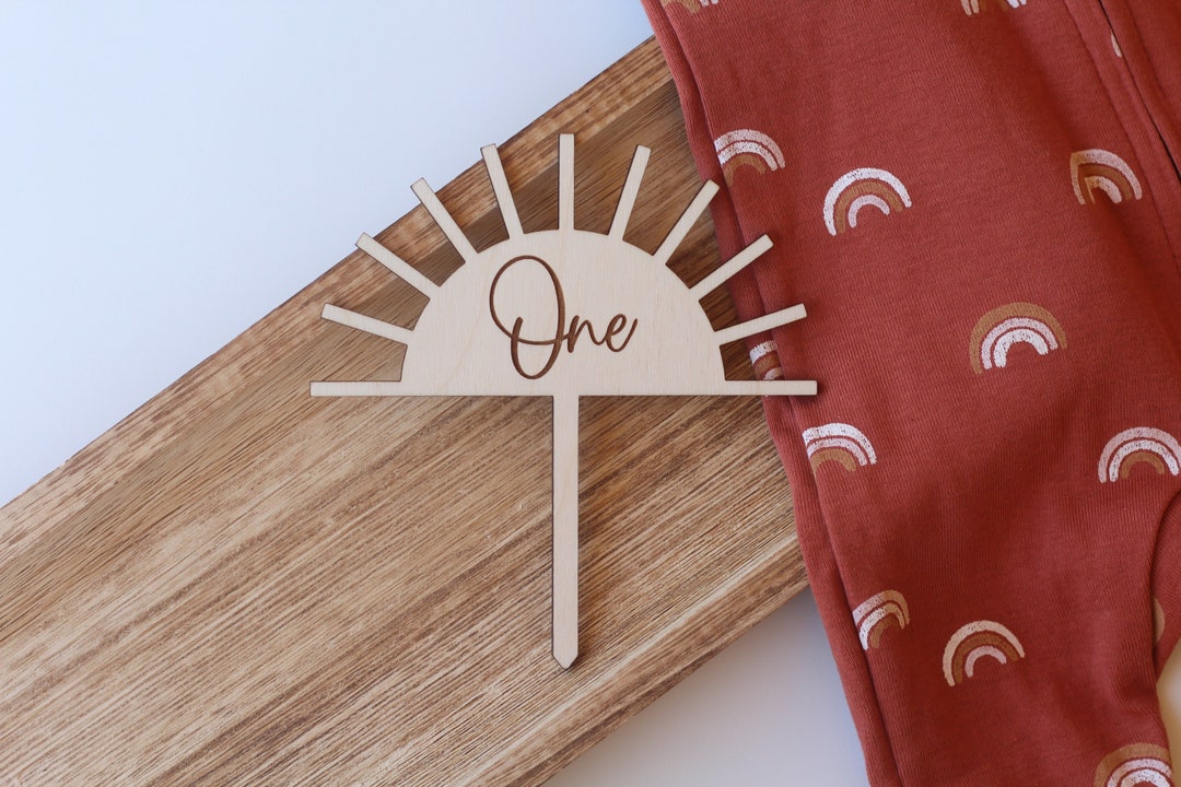 Boho Sun Cake Topper, Wood Topper, Personalized Sun Topper, One ...