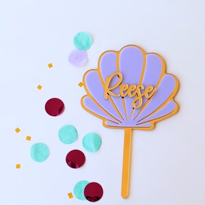 Mermaid Shell Cake Topper | Mermaid Party | Mermaid Birthday | Acrylic ...