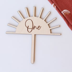 Boho Sun Cake Topper, Wood Topper, Personalized Sun Topper, One ...