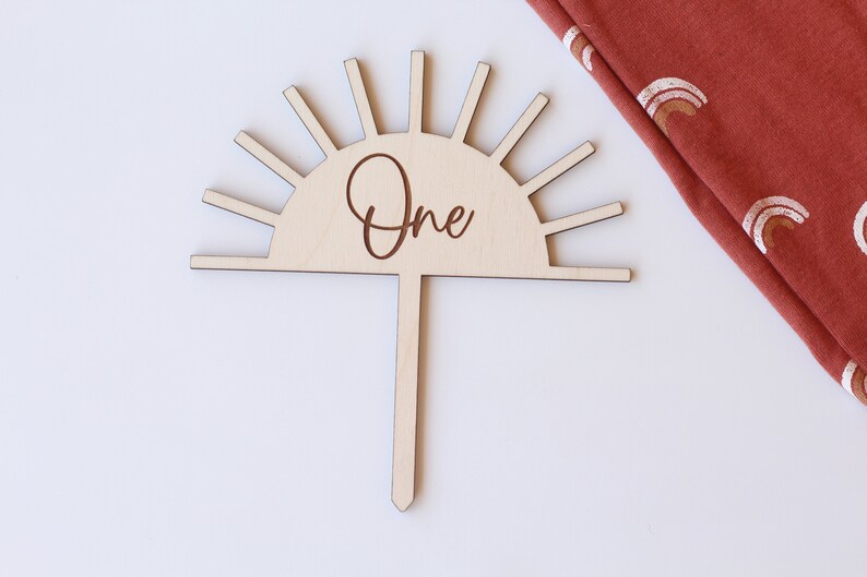Boho Sun Cake Topper, Wood Topper, Personalized Sun Topper, One ...