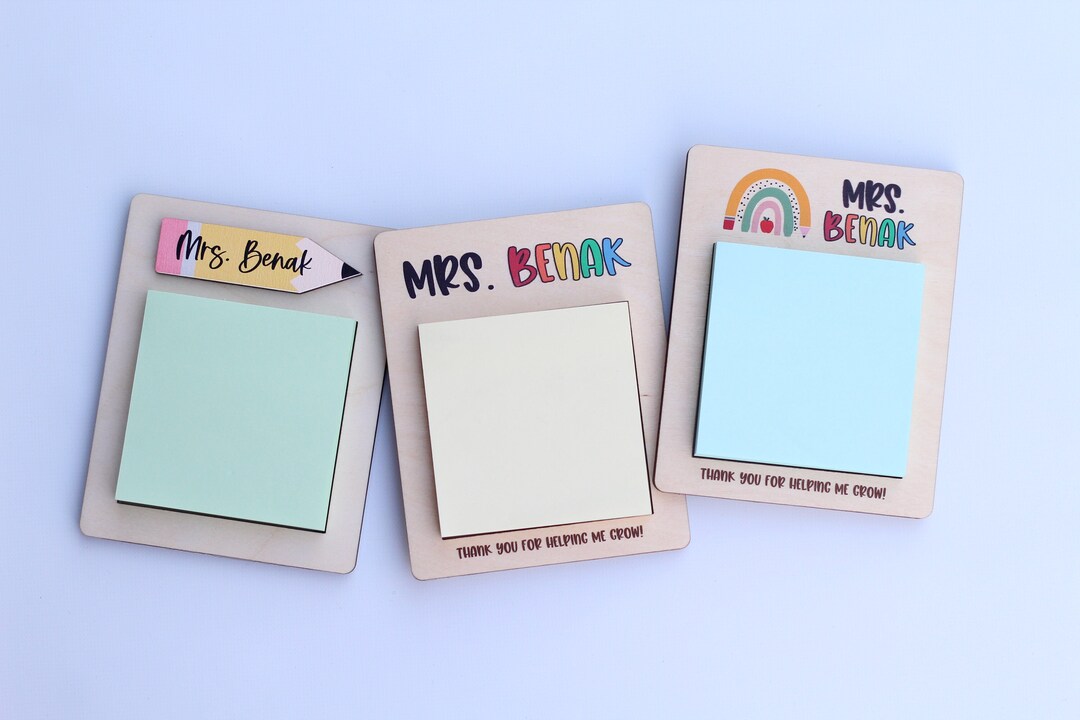 Personalized Teacher Sticky Note Holder, Teacher Appreciation Gift ...