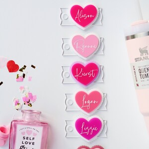 Valentine’s Day Heart Stanley Topper, Heart Stanley Name Plate, Custom ...