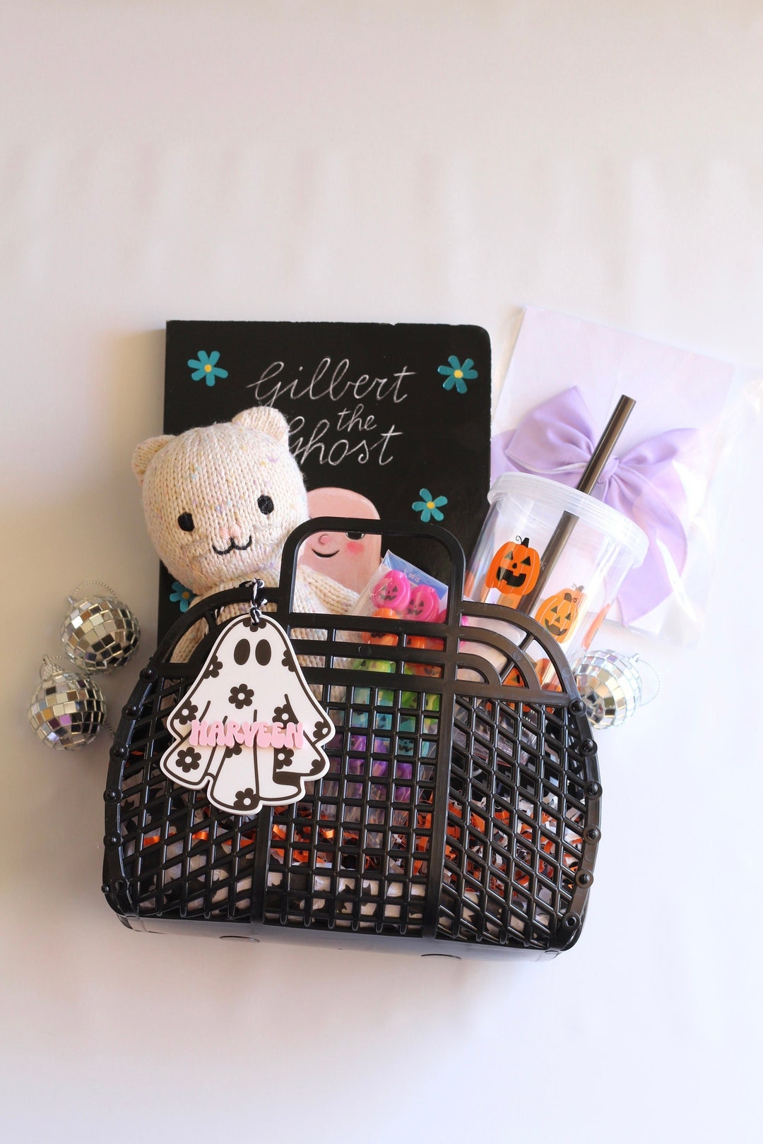 Daisy Floral Ghost Tag, Boo Basket Tags, Halloween Basket Tag - Etsy