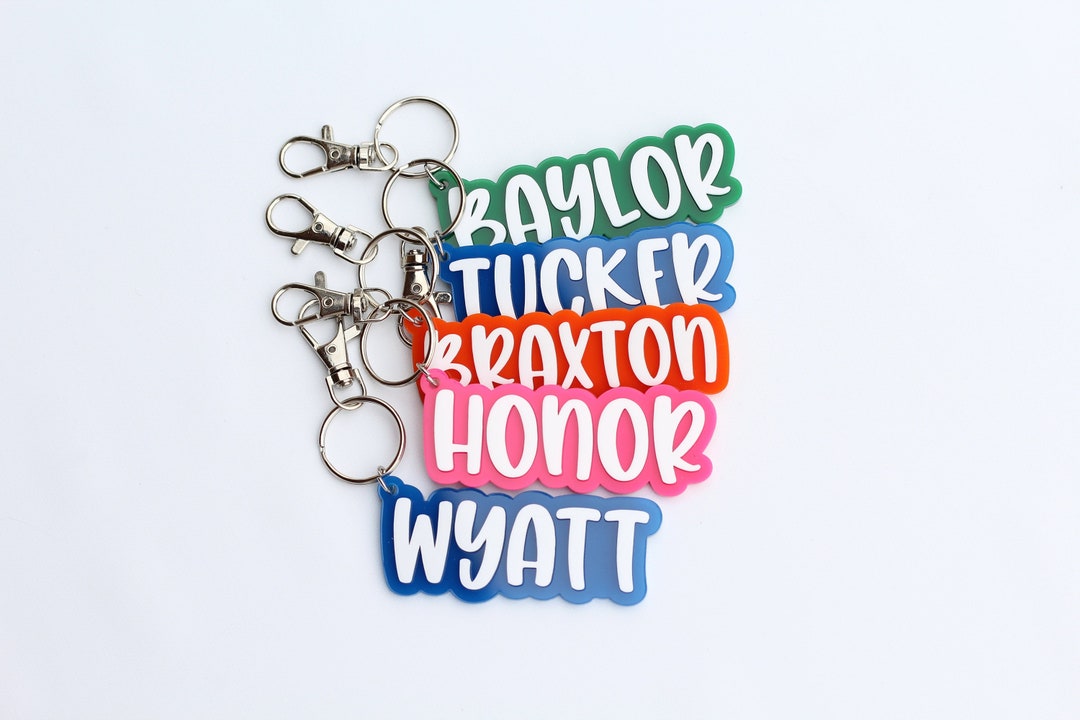 Backpack Tags, Personalized School Bag Tag, Name Tag, Name Keychains - Etsy