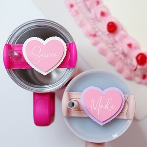 Valentine’s Day Heart Stanley Topper, Heart Stanley Name Plate, Custom ...