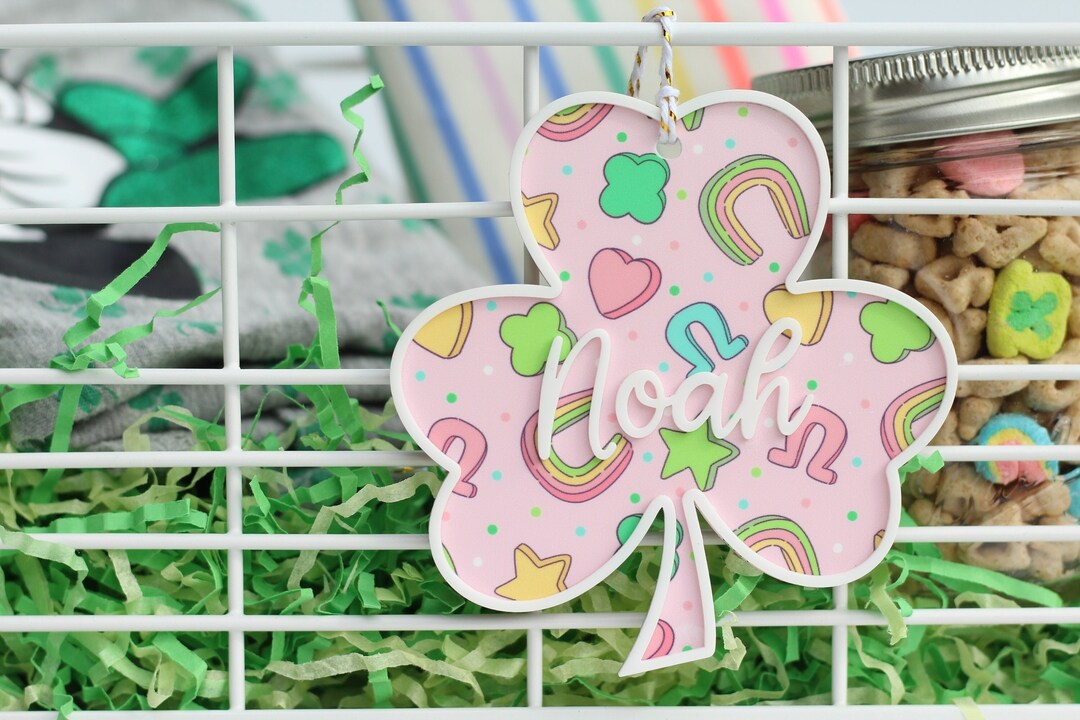 Patrick’s Day Gift Tag | Lucky Charm Name Tag | Personalized Tag - Etsy