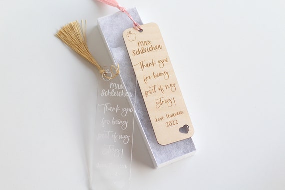 Teacher Thank You Bookmark Teacher Appreciation Gift - Etsy