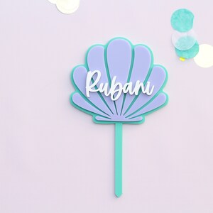 Mermaid Shell Cake Topper | Mermaid Party | Mermaid Birthday | Acrylic ...