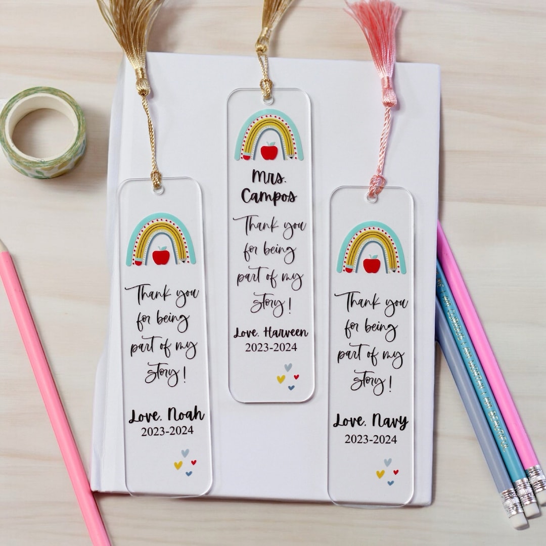 Personalized Teacher Bookmarks, Teacher Appreciation Gift, Custom ...