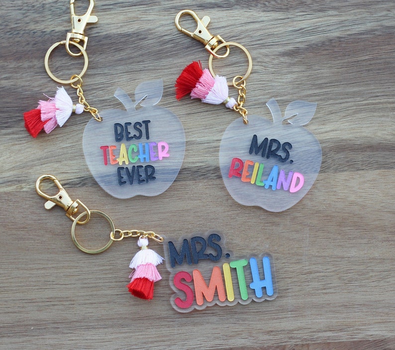Personalized Teacher Keychain Teacher Gift - Etsy
