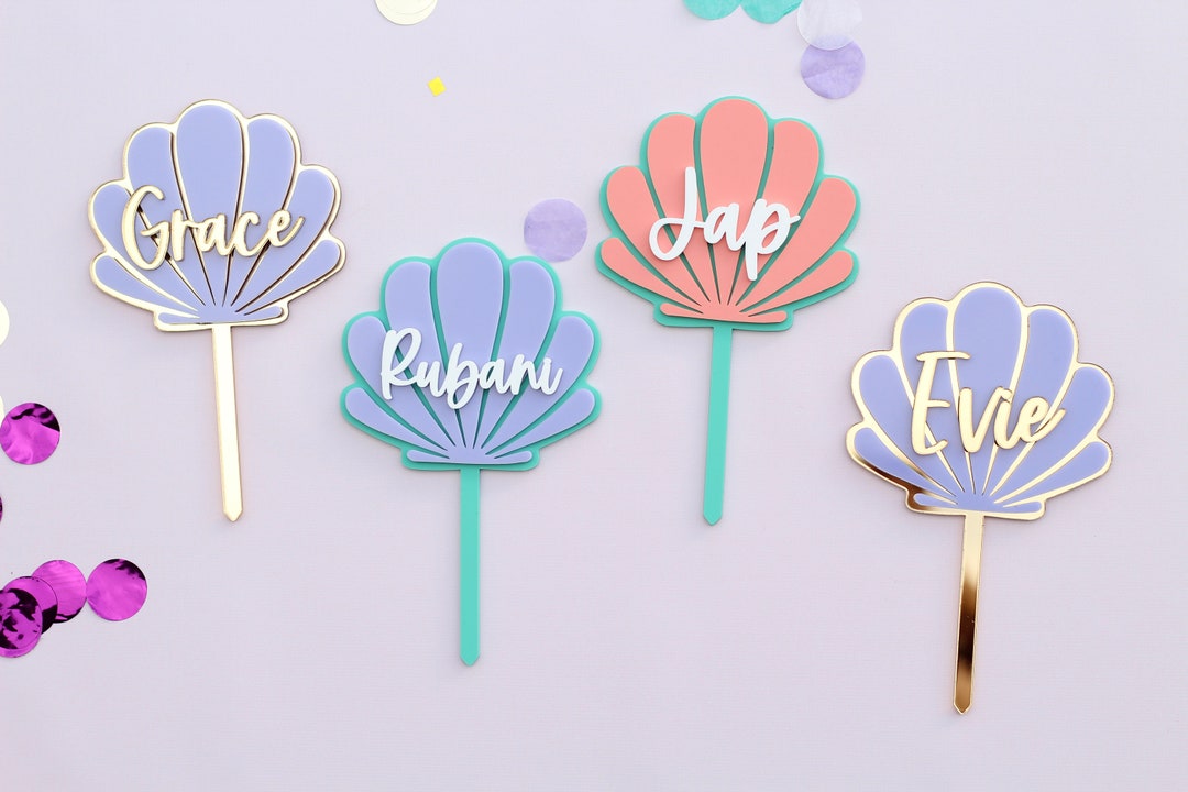 Mermaid Shell Cake Topper | Mermaid Party | Mermaid Birthday | Acrylic ...