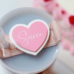 Valentine’s Day Heart Stanley Topper, Heart Stanley Name Plate, Custom ...